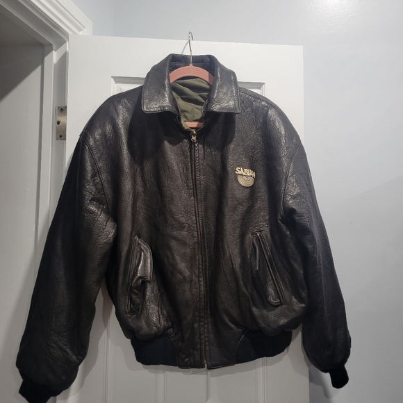 Jackets & Coats | Vintage Antique Sabian Cymbals Real Leather Boomer ...